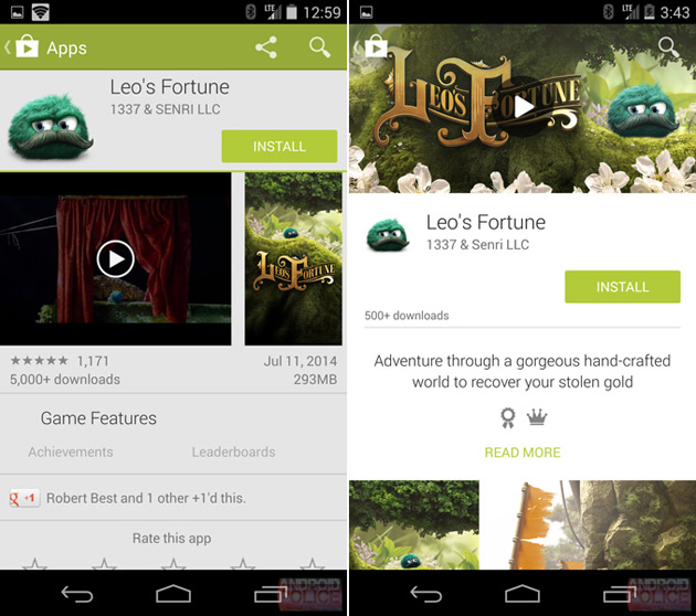 Εικόνες Δείχνουν Το Play Store Με Material Design